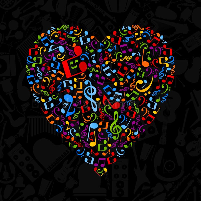 Musical heart stock vector. Illustration of pattern, collection - 19672728