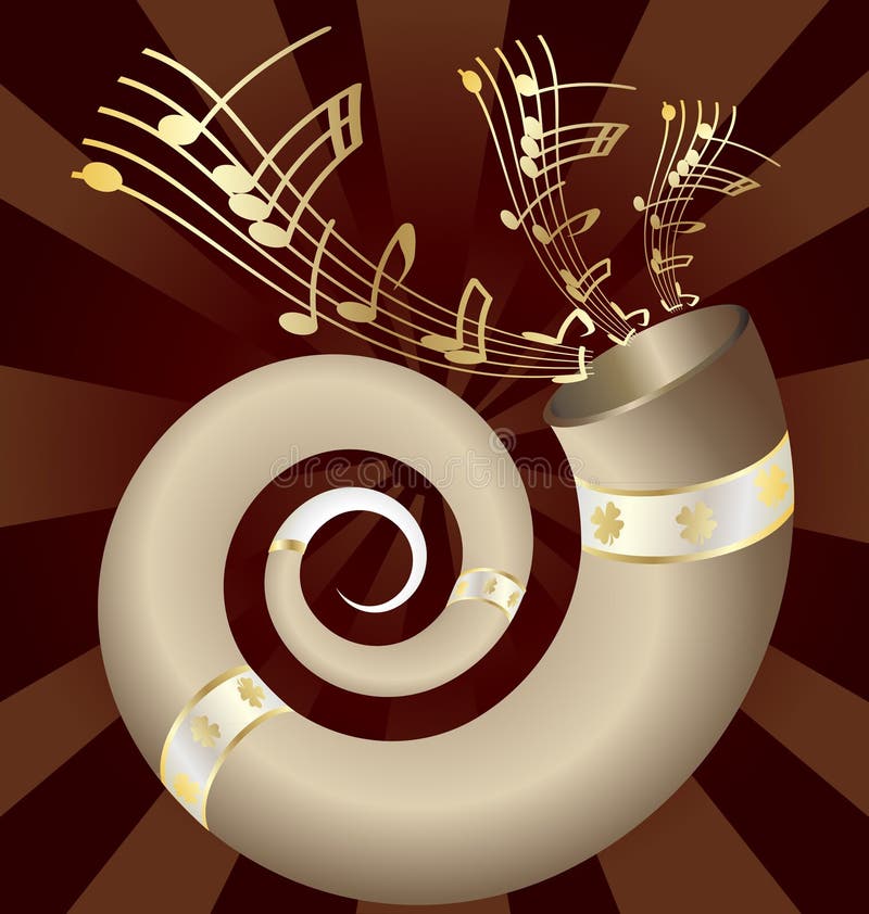 Musical horn stock vector. Illustration of background - 19054339