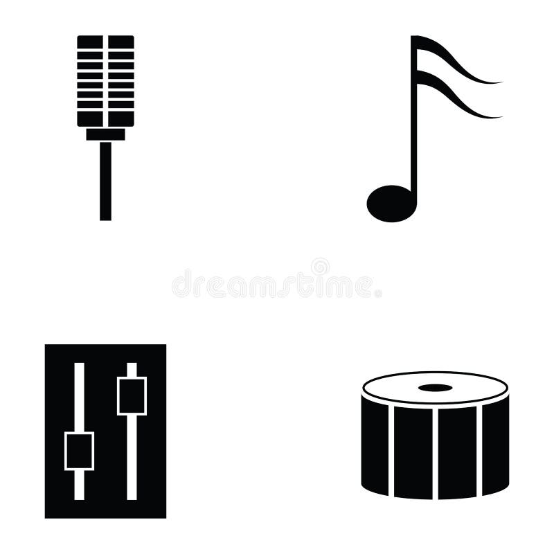 Musical icon set stock illustration. Illustration of note - 102679406