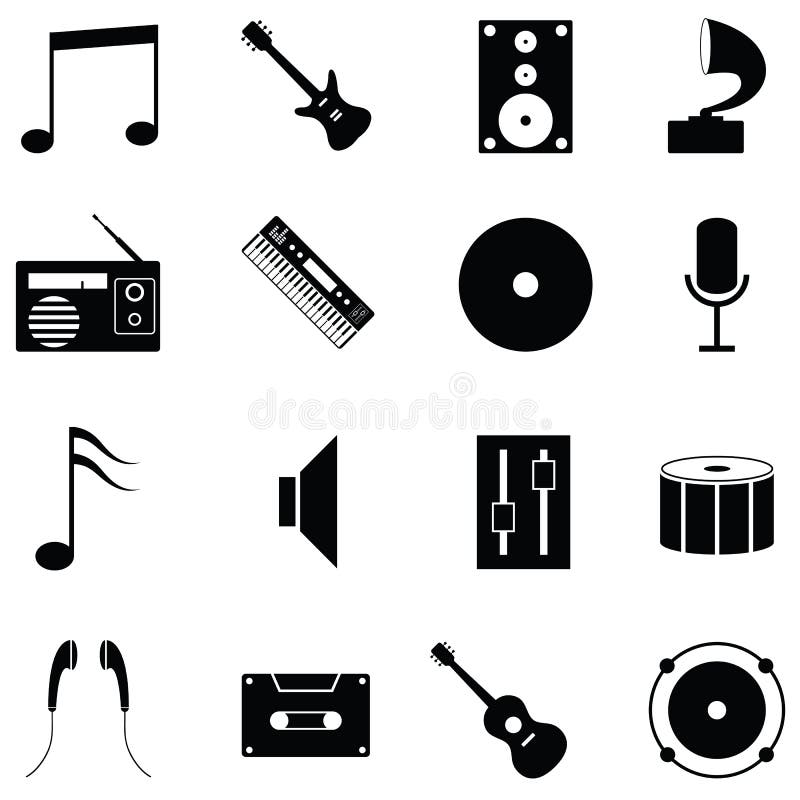 Musical icon set stock illustration. Illustration of note - 102679498