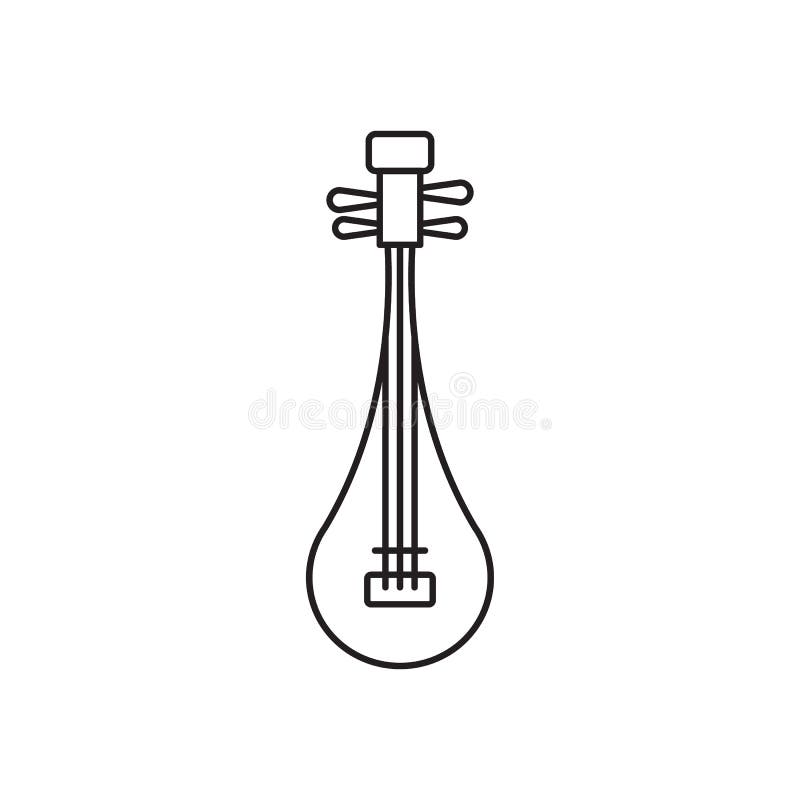 Musical Instrument Chinese Lute Line Icon Stock Illustration ...