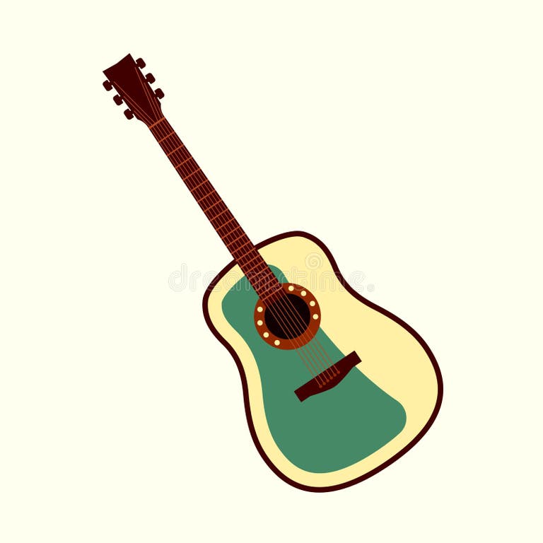 Guitar Stringed Musical Instrument Flat Vector Design Stock Vector ...