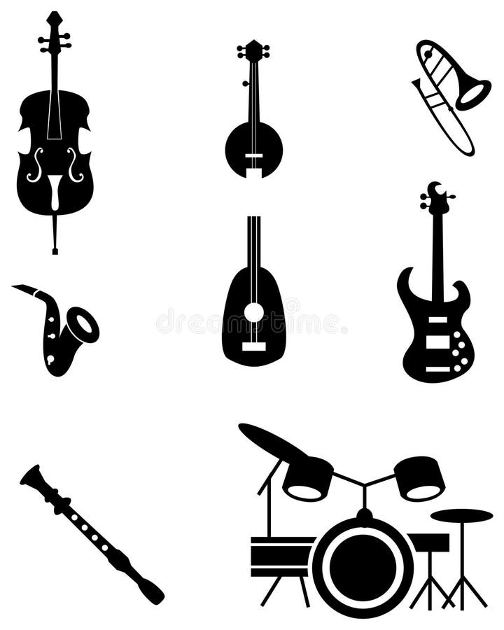 Musical Instrument Icon Set Stock Vector - Illustration of instruments ...