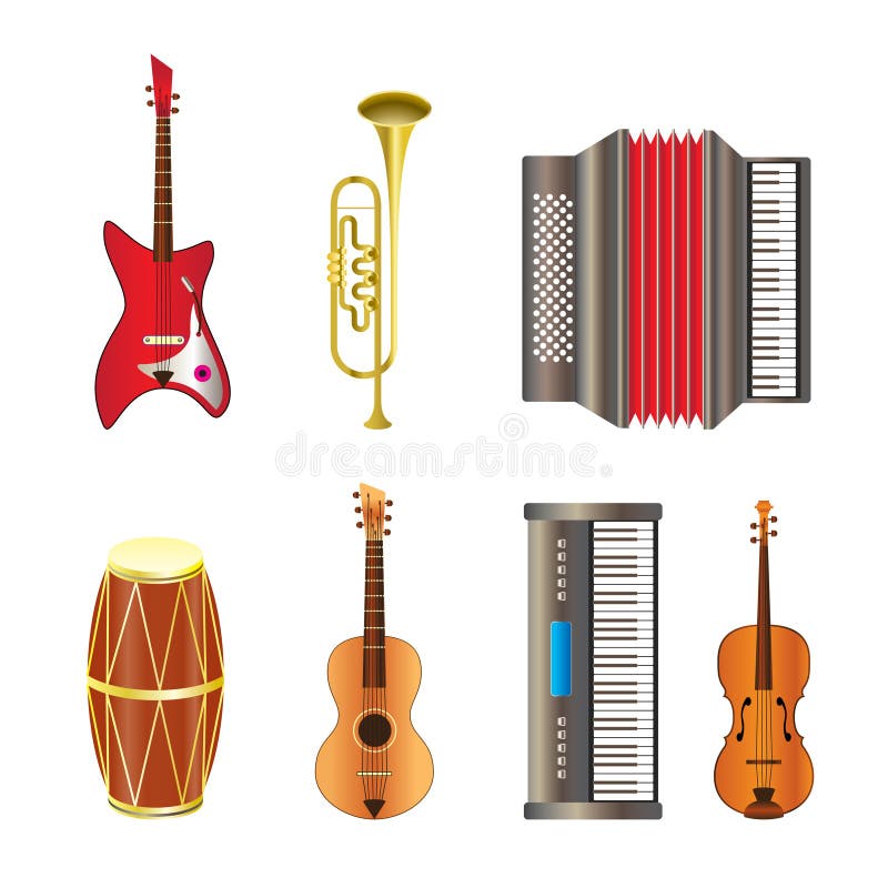 Music instrument Icons stock vector. Illustration of piano - 10080663