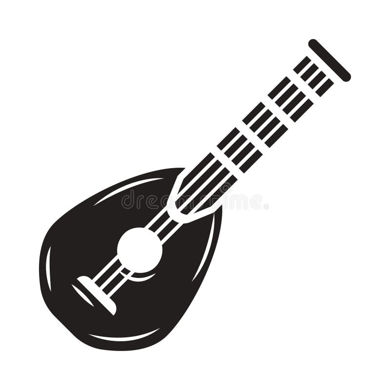 Musical Instrument Mandolin Silhouette Icon Stock Vector - Illustration ...