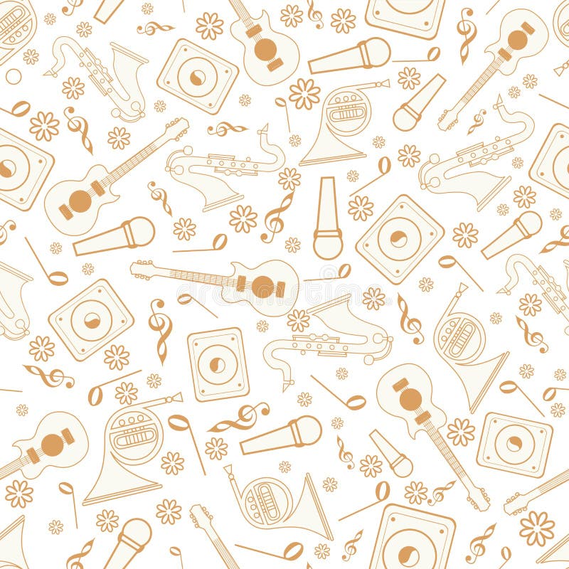 Musical Instrument with Musical Notes. Stock Illustration ...