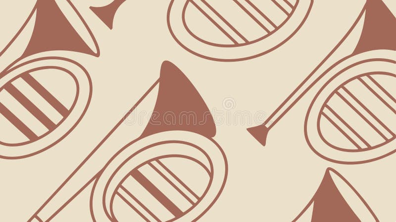 Musical Instrument Pattern: Brass Horns Music Theme Vector, Vector ...