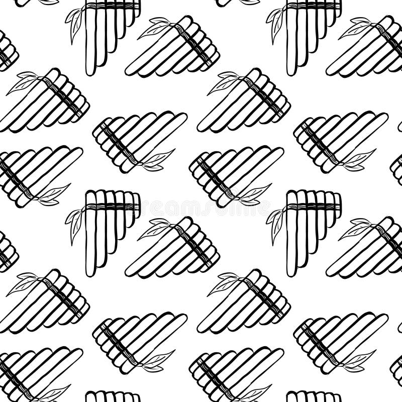 Musical Instrument Pattern Featuring Traditional Pan Flutes with ...