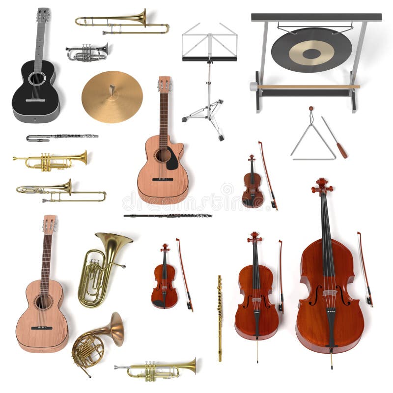 Musical instrument set stock illustration. Illustration of triangel ...