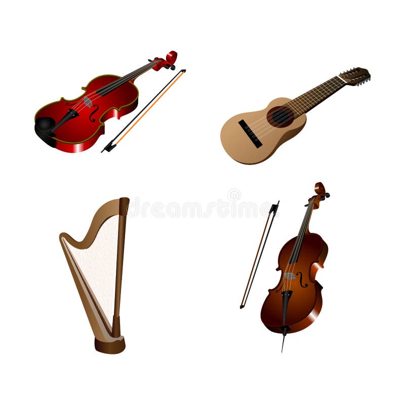 Set of musical instruments stock vector. Illustration of isolated ...