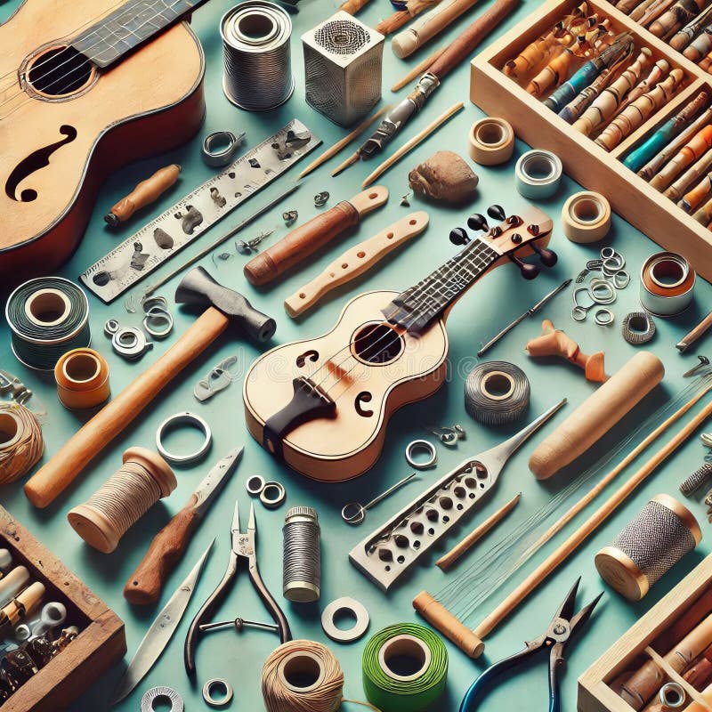 In the Musical Workshop stock illustration. Illustration of profession ...