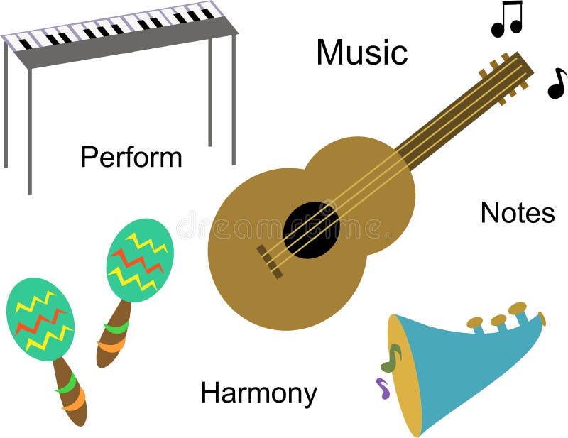 Mix of Musical Notes, Symbols, and Keyboard Stock Vector - Illustration ...