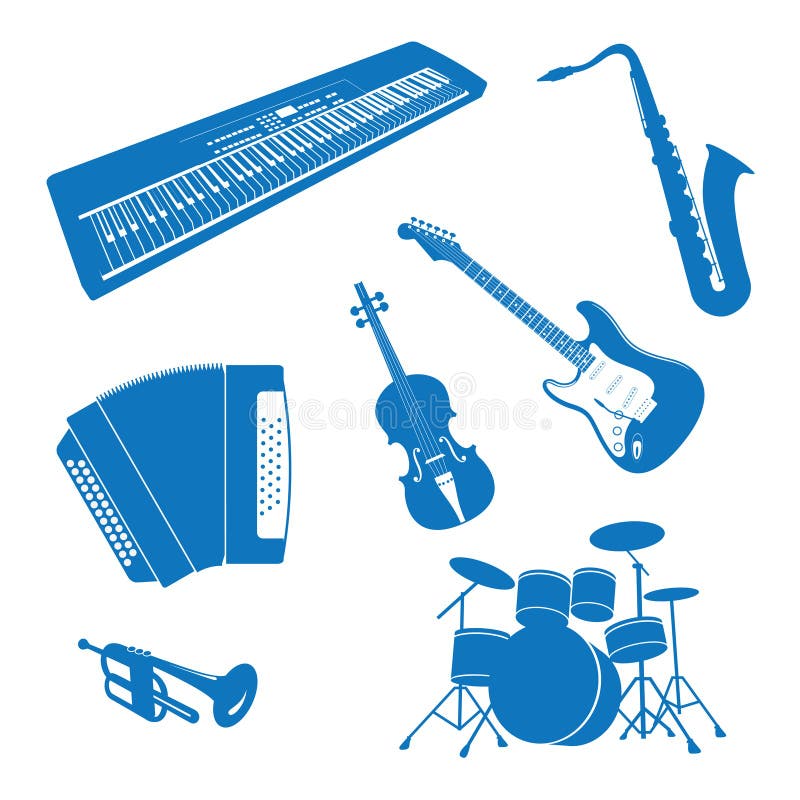 Musical band instruments stock vector. Illustration of isolated - 32043769