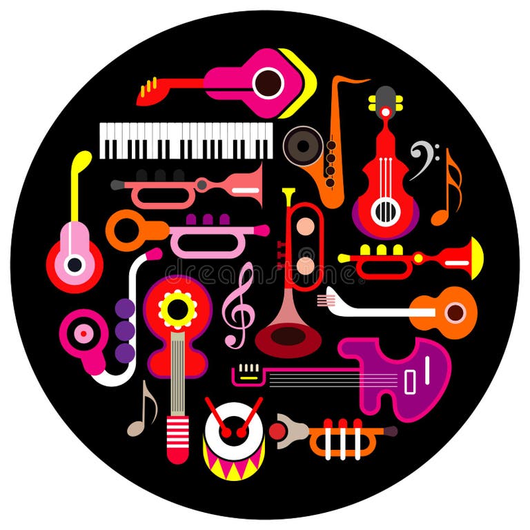 Collage Musical Notes Instruments Stock Illustrations – 233 Collage ...