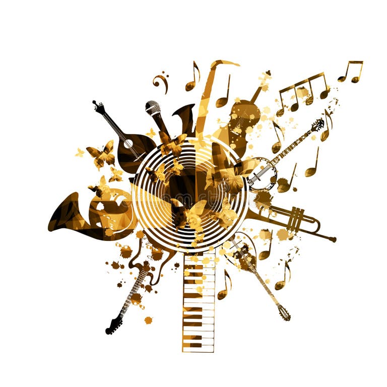 Musical Instruments Background Vector Stock Vector - Illustration of ...