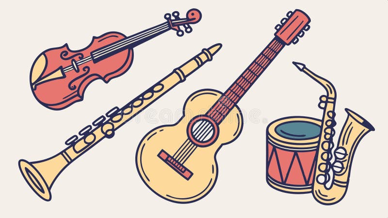 Musical Instruments Band Setup, Music and Performance Art. Vector ...