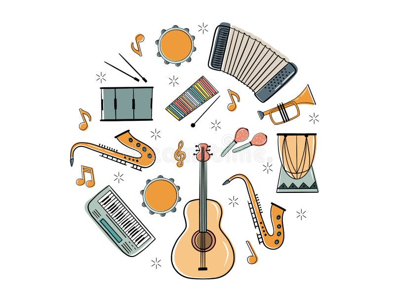 Musical Instruments - Colorful Flat Design Style Objects Stock Vector ...