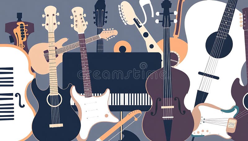 Musical Instruments Composition, Music Theme, Stock Photo, Generative ...