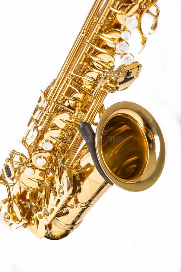 Musical Instruments Concepts. Alto Saxophone Isolated Over White Stock ...