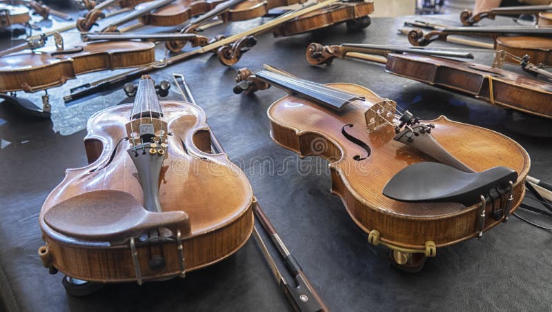 Musical Instruments in the Concert Hall during Intermission Stock Photo ...