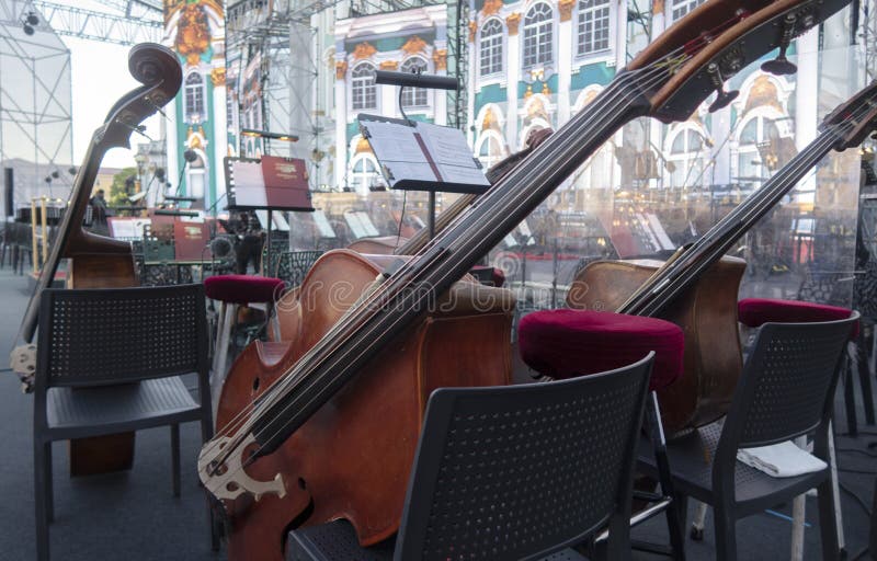 Musical Instruments in the Concert Hall during Intermission Stock Image ...