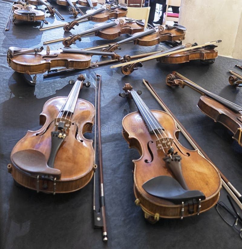 Musical Instruments in the Concert Hall during Intermission Stock Image ...