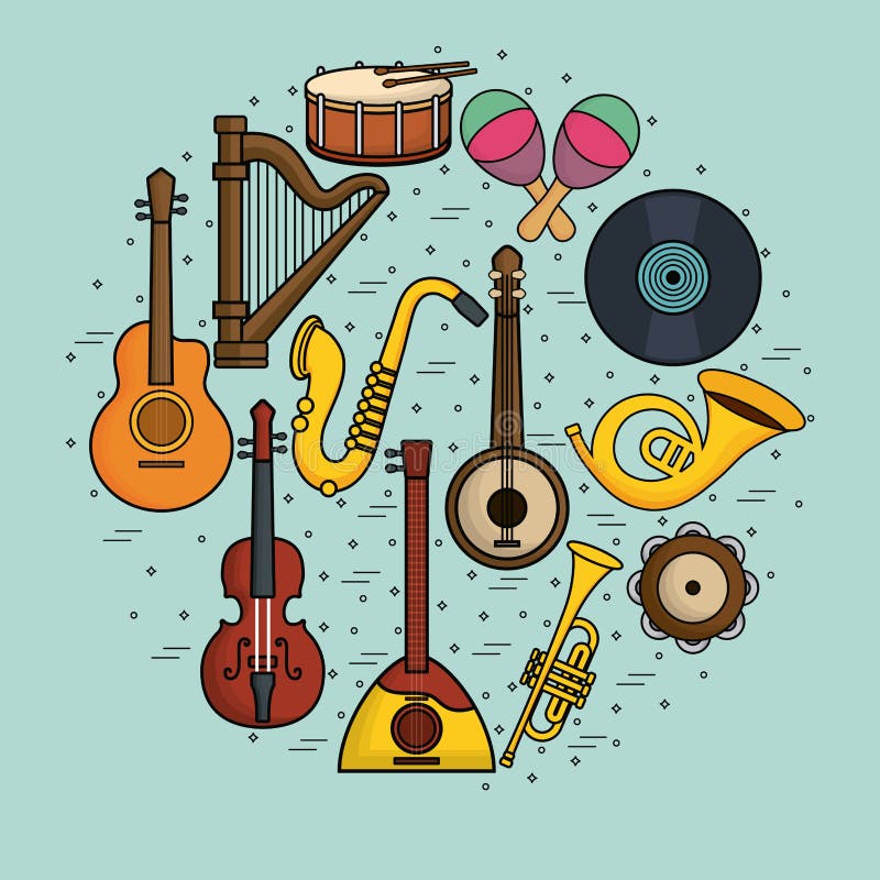 Musical instruments design stock vector. Illustration of saxophone ...