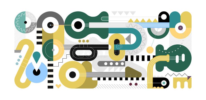 Musical Instruments Design on a White Stock Illustration - Illustration ...