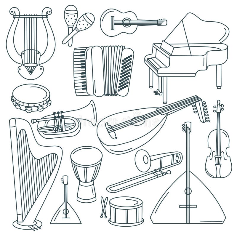 Musical Instruments Doodle Set Stock Vector - Illustration of doodle ... Musical Instruments Doodle Set Stock Vector - Illustration of doodle ...