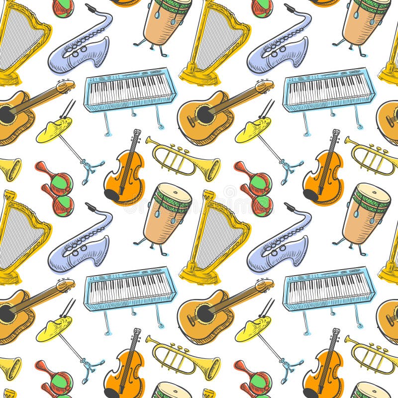 Music Note Cute Seamless Pattern Stock Illustrations – 870 Music Note ...