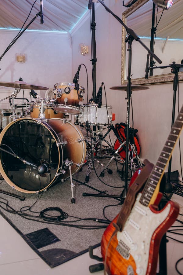 Musical Instruments Drums Guitars Performing Stage Stock Photo - Image ...