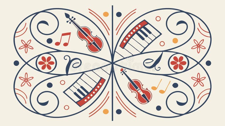 Musical Instruments with Geometric Pattern for Harmony, Vector Design ...