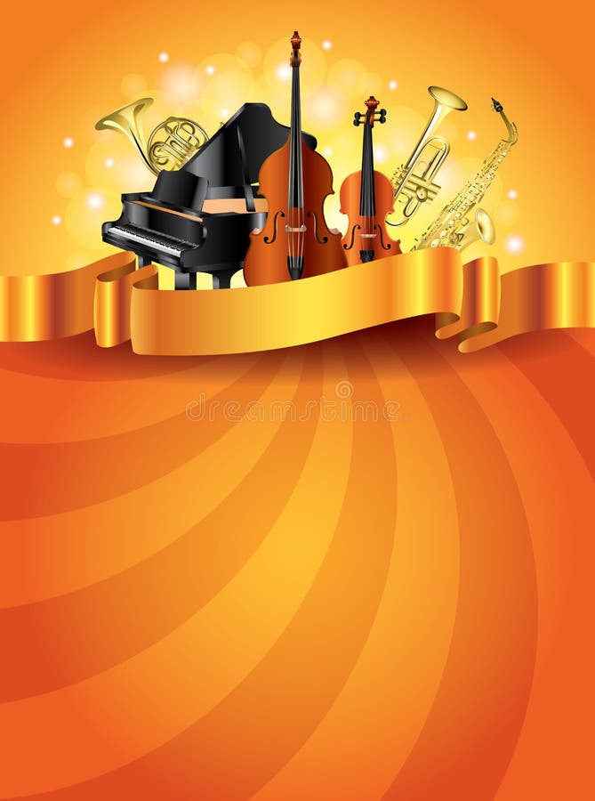 Musical Instruments Golden Vector Background Stock Vector ...