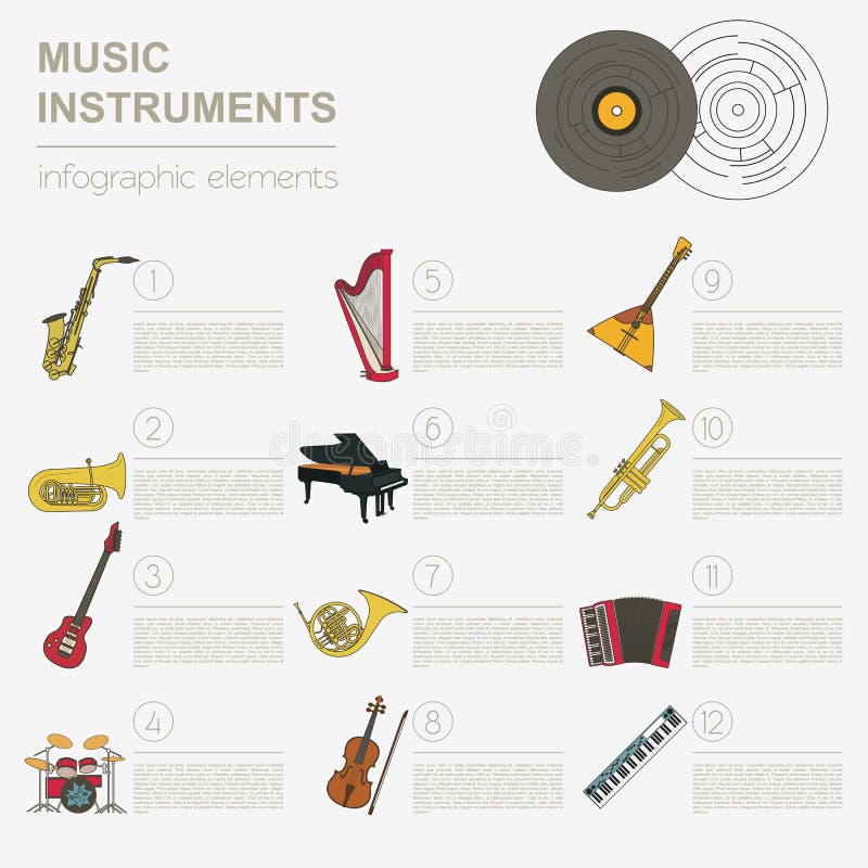 Musical Instruments Graphic Template. All Types of Musical Instr Stock ...