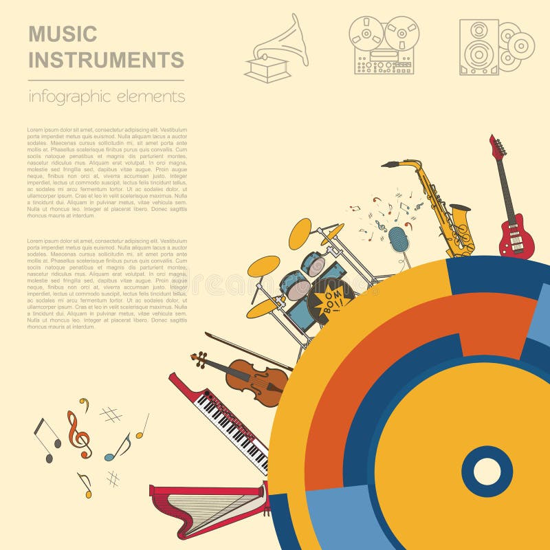 Musical Instruments Graphic Template. All Types of Musical Instr Stock ...