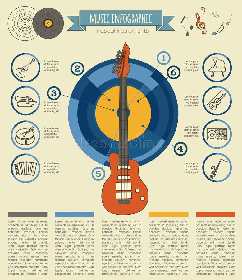 Musical Instruments Graphic Template. All Types of Musical Instr Stock ...