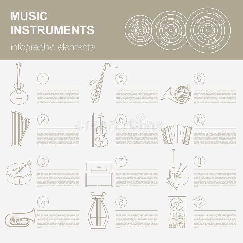 Musical Instruments Graphic Template. All Types of Musical Instr Stock ...