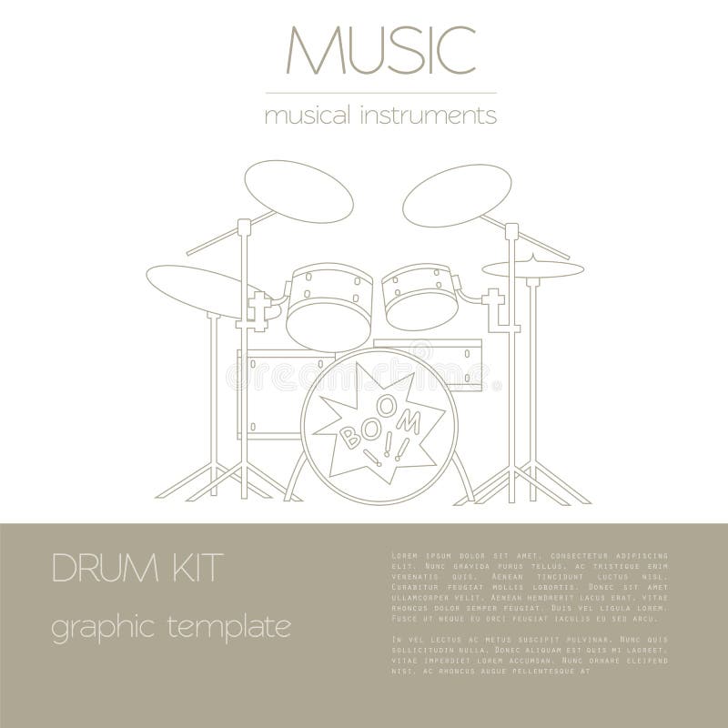 Musical Instruments Graphic Template. Drumkit Stock Vector ...