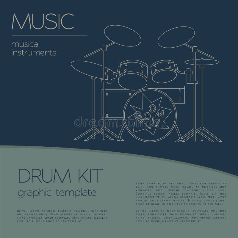 Musical Instruments Graphic Template. Drumkit. Stock Vector ...