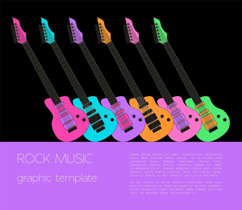 Musical Instruments Graphic Template. Electric Guitar Stock Vector ...