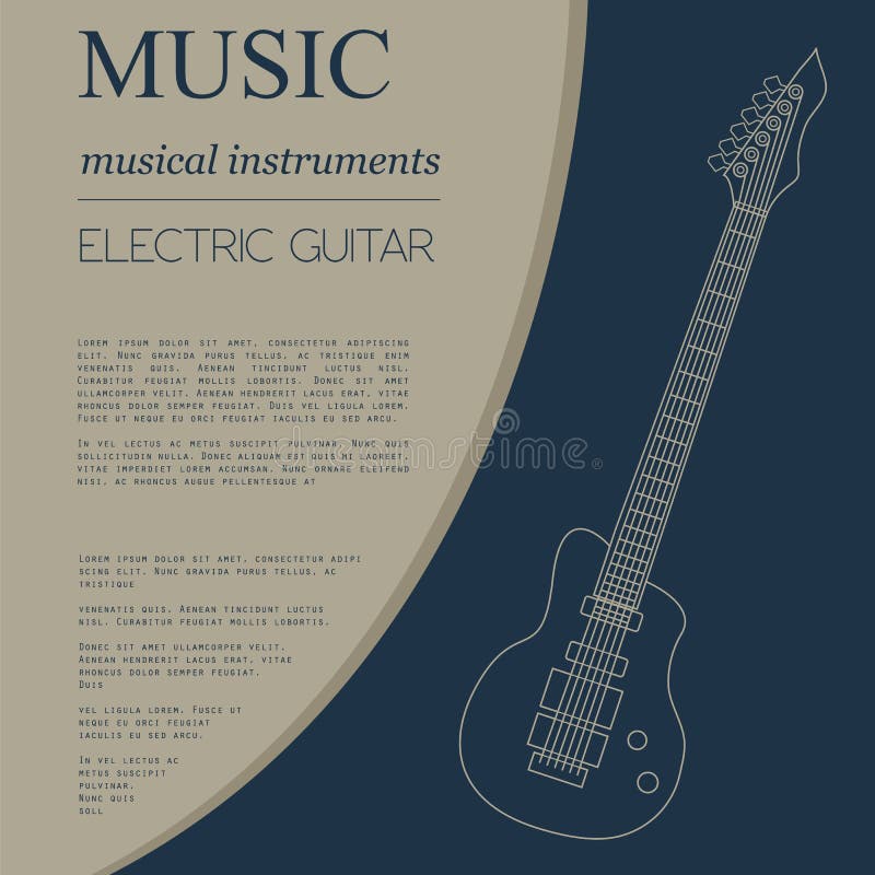 Musical Instruments Graphic Template. Electric Guitar Stock Vector ...