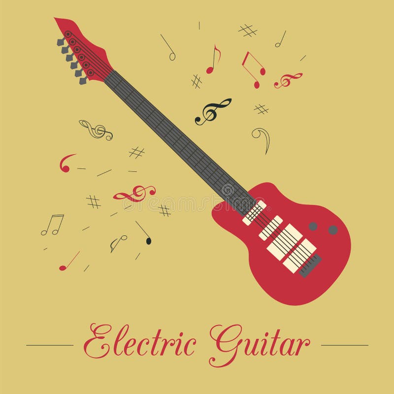 Musical Instruments Graphic Template. Electric Guitar Stock Vector ...