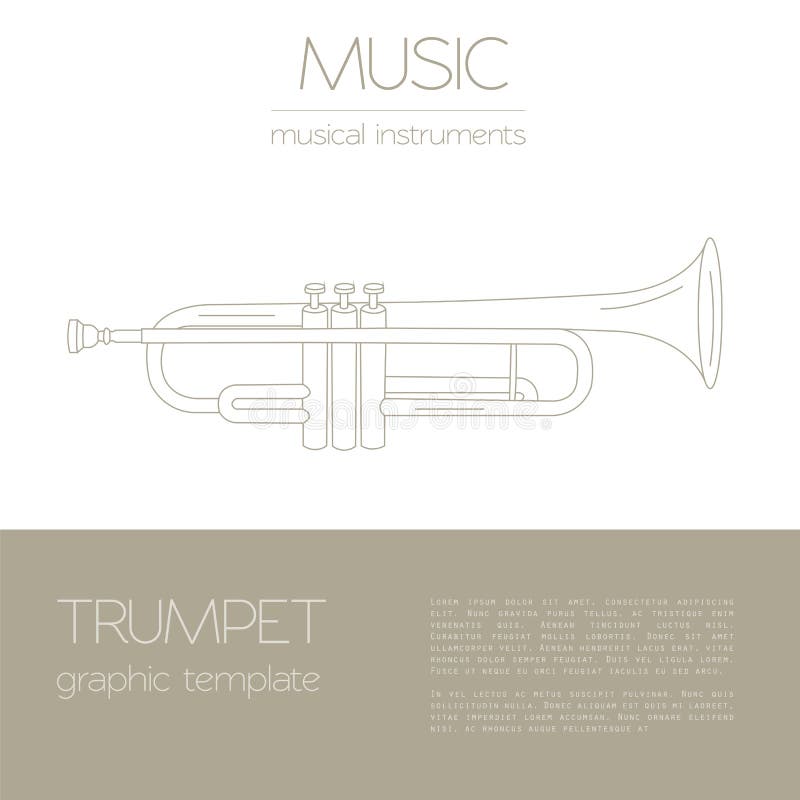 Musical Instruments Graphic Template. Trumpet Stock Vector ...