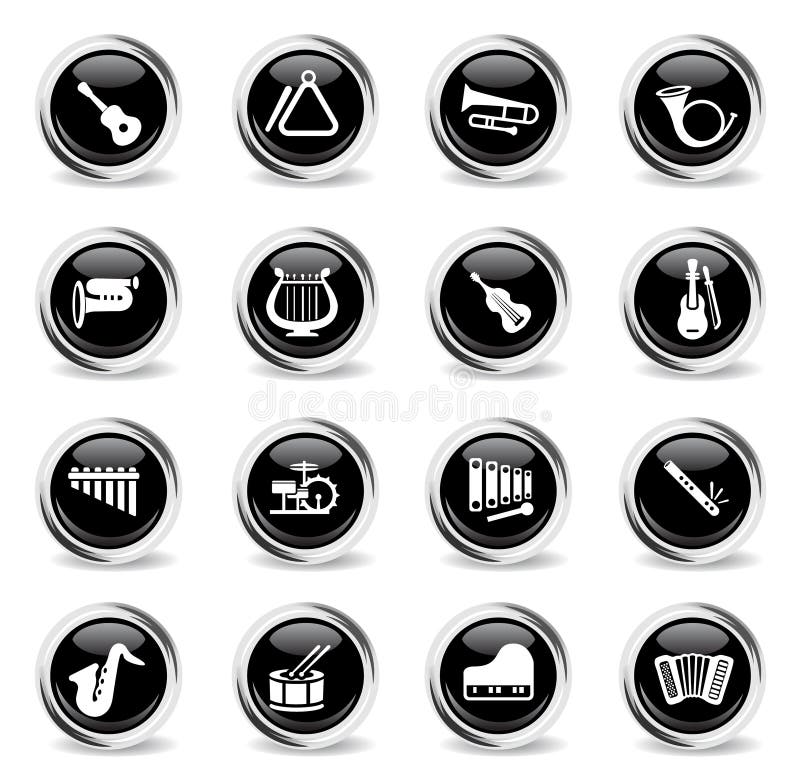 Musical Instruments Icon Set Stock Vector - Illustration of icon ...