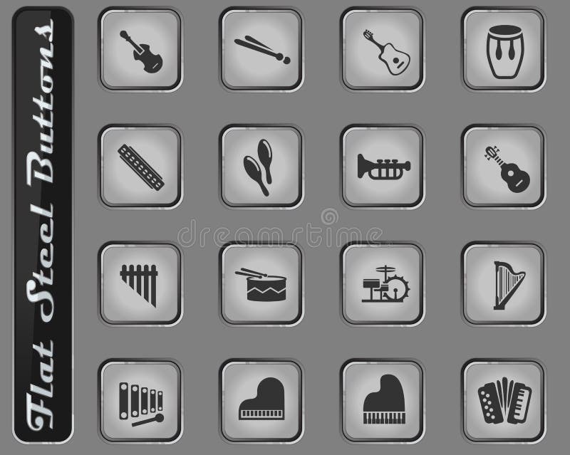 Musical Instruments Icon Set Stock Illustration - Illustration of ...