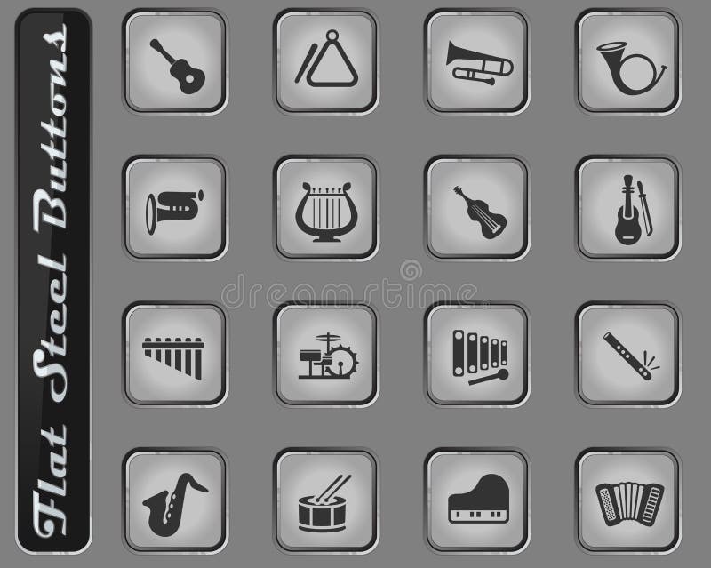 Musical Instruments Icon Set Stock Illustration - Illustration of grand ...