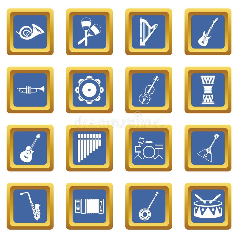 Musical Instruments Icons Set, Cartoon Style Stock Vector ...