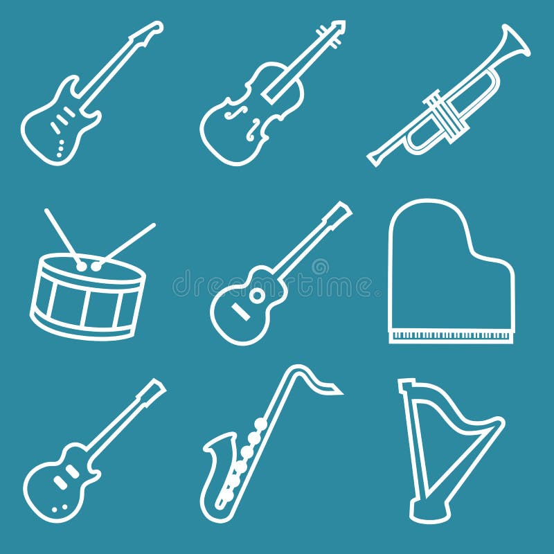 Musical Instruments Line Stock Illustrations – 5,855 Musical ...