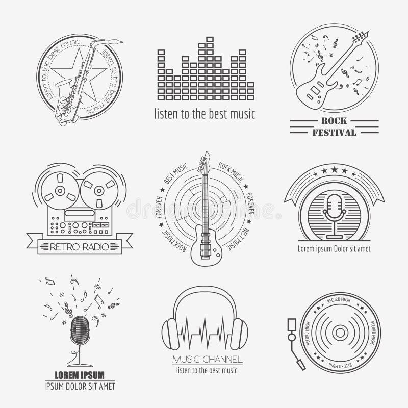 Musical Instruments Logos and Badges. Graphic Template Stock Vector ...