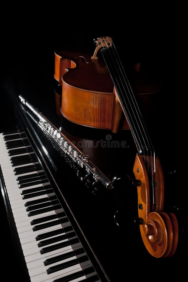 Musical Instruments Lying on the Piano Stock Image - Image of event ...